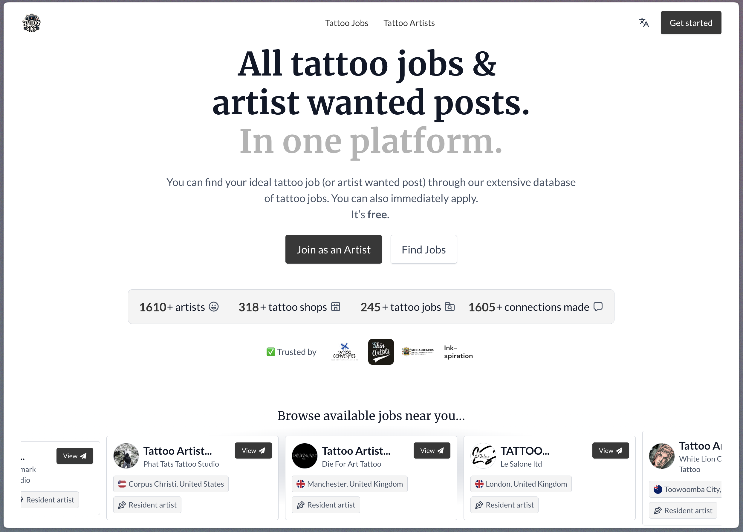 Project Ink | Tattoo Gigs